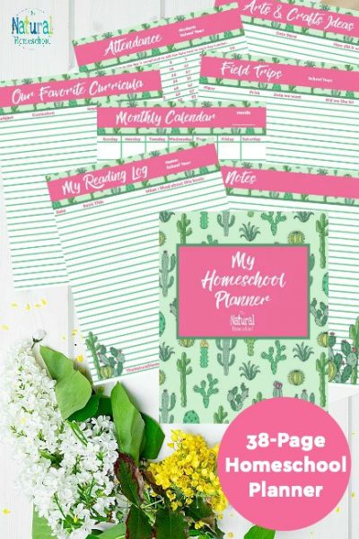 Cactus Homeschool Planner {38 Pages} - The Natural Homeschool Shop