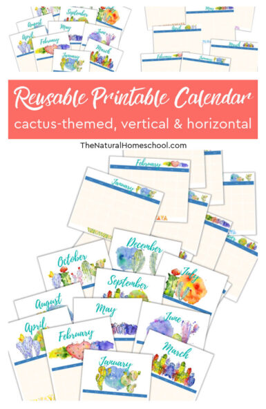 12-Month Homeschool Calendars [vertical & horizontal] - The Natural ...