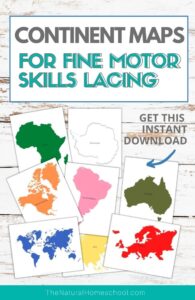 Montessori Geography: Continent & World Maps for Lacing - The Natural ...